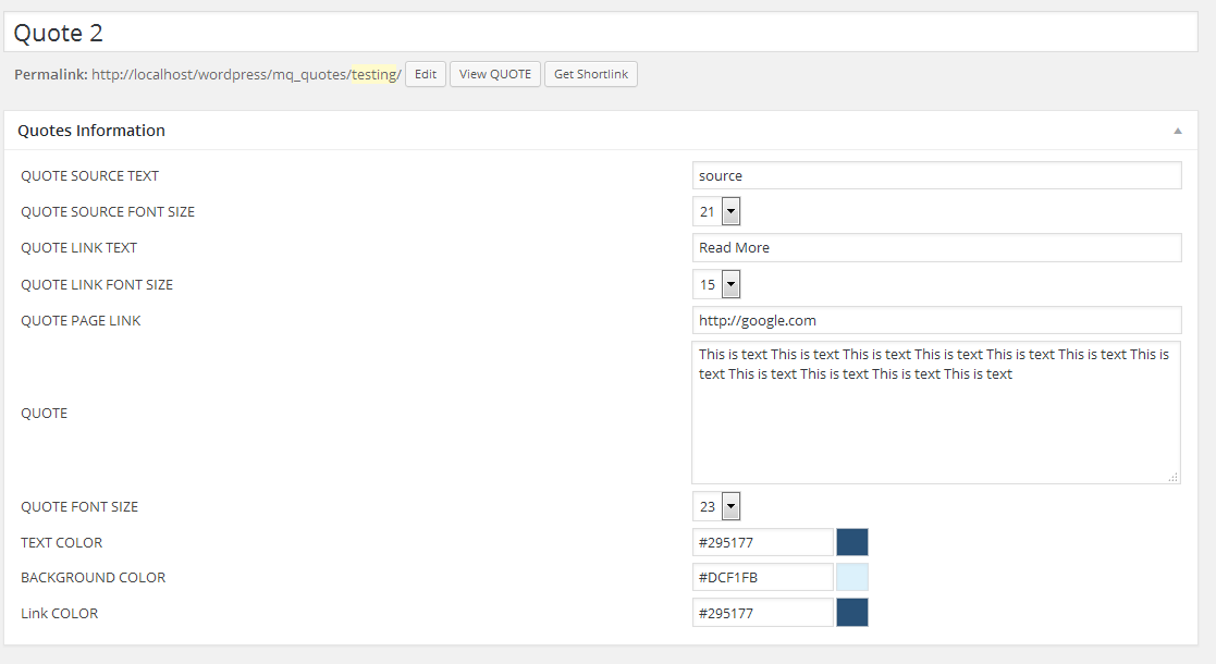 Quote plugin - IT Release